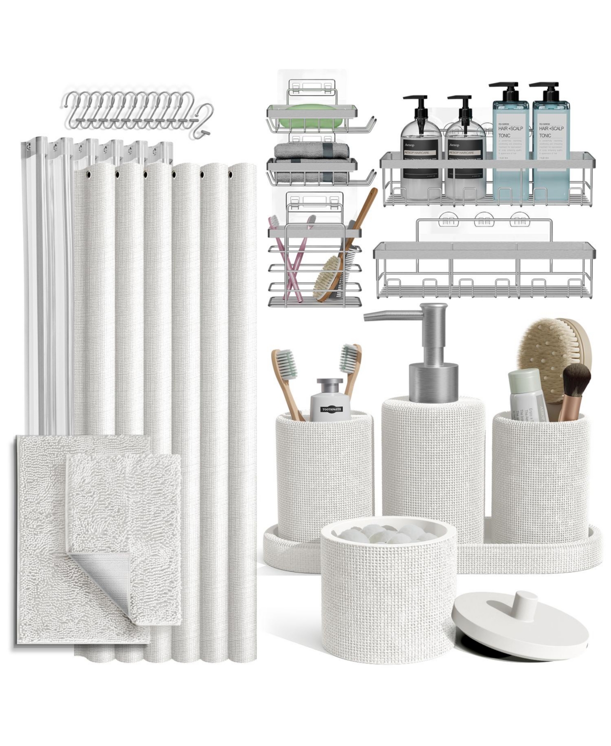 Click here for Complete Burlap Texture Polyresin Bathroom Decor a... prices