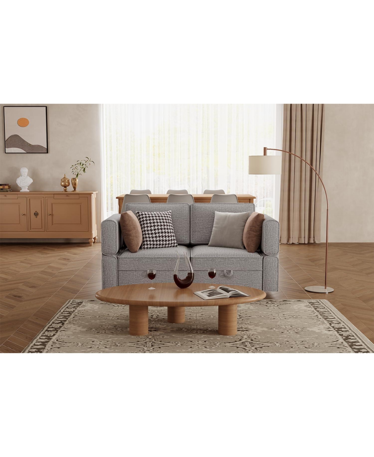 Click here for gaomon Loveseat Sofa with Storage Seat Modern 2-Se... prices