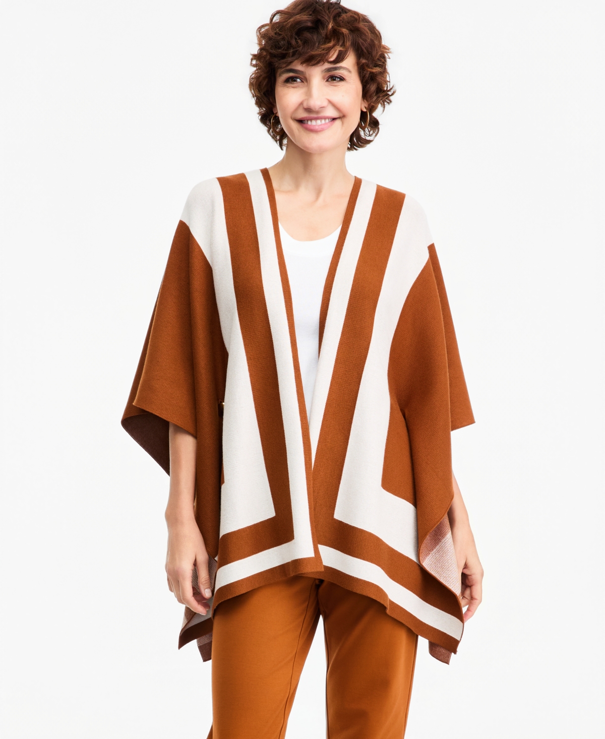 Click here for Jm Collection Womens Colorblock D O Cardi Open-Fro... prices