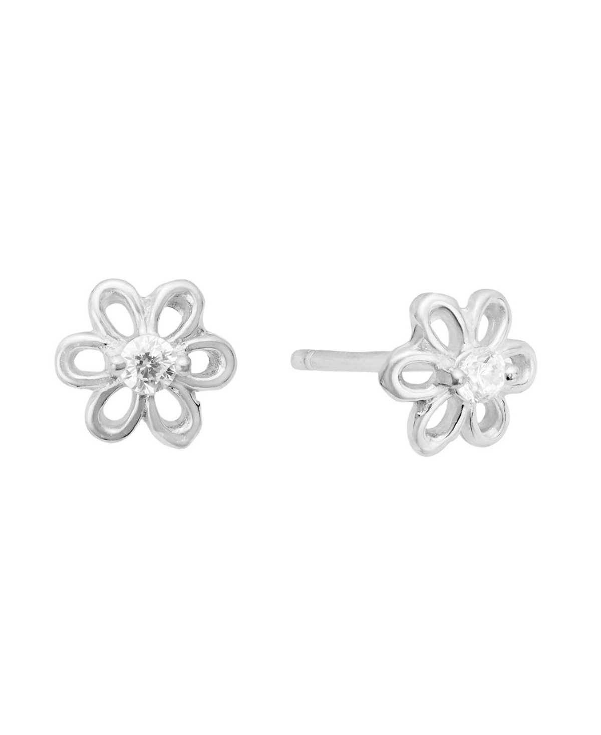 Click here for Macys Cubic Zirconia Open Flower Stud Earrings - S... prices