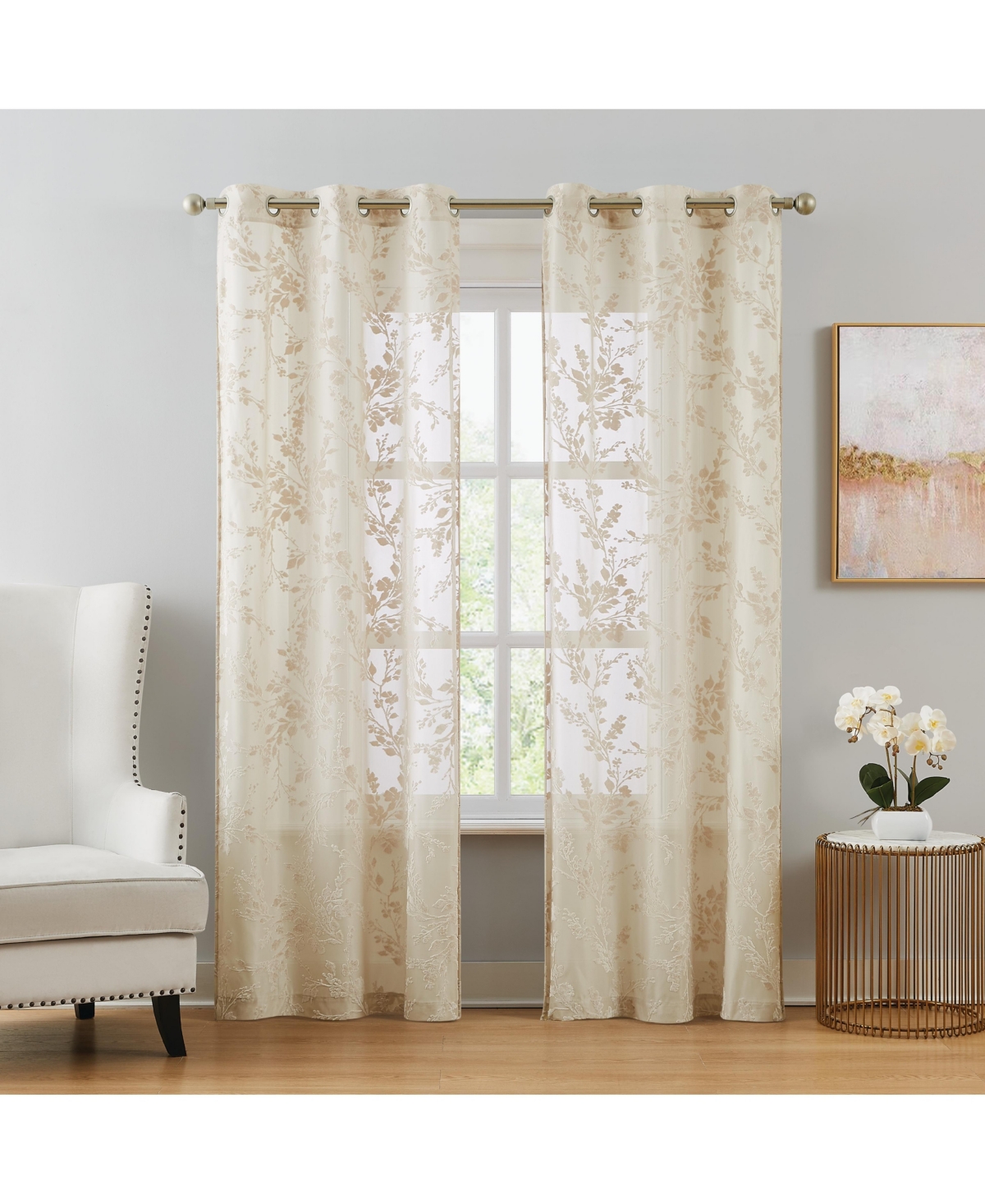 Click here for 5th Avenue Lux Lark Burn Out Grommet Window Curtai... prices