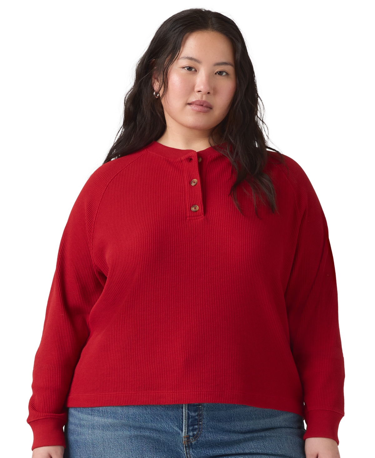 Click here for Levis Plus Size Lassen Long-Sleeve Henley Top - Em... prices