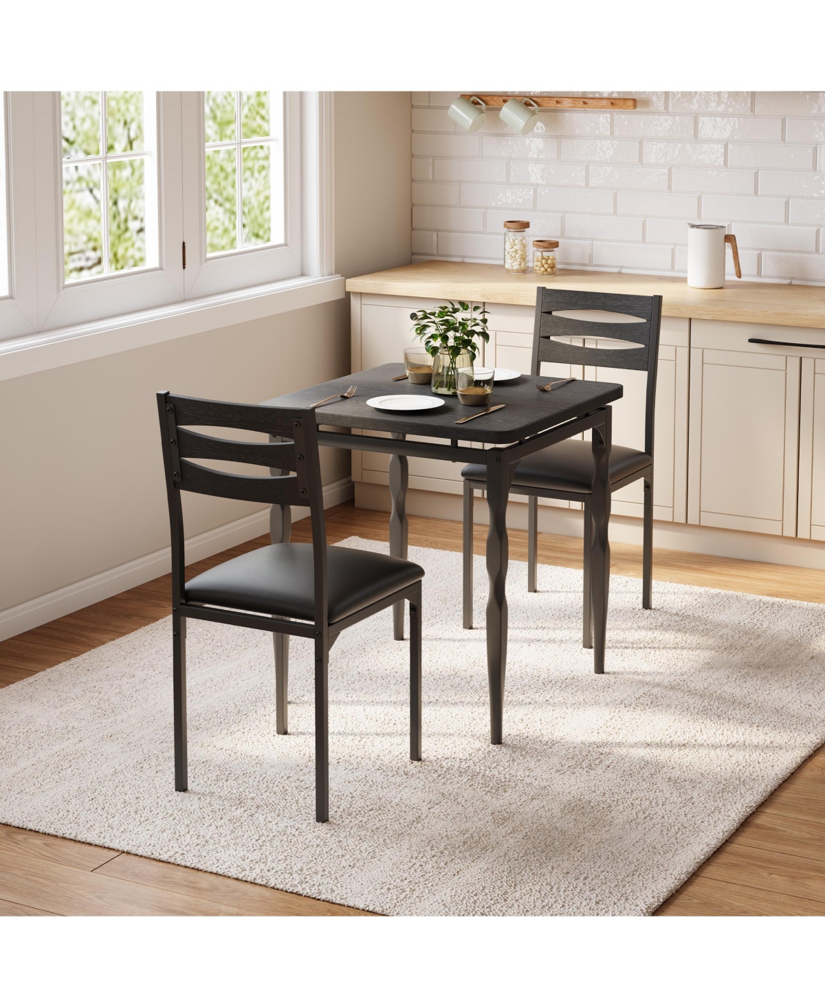 Click here for homfan Dining Table Set of 3  Wooden Kitchen Table... prices