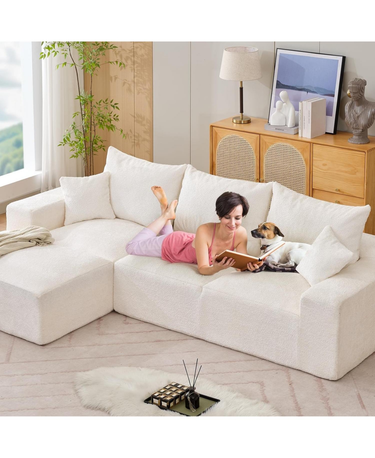 Click here for gaomon 110 Modular Sectional Sofa  L-Shaped Cloud... prices