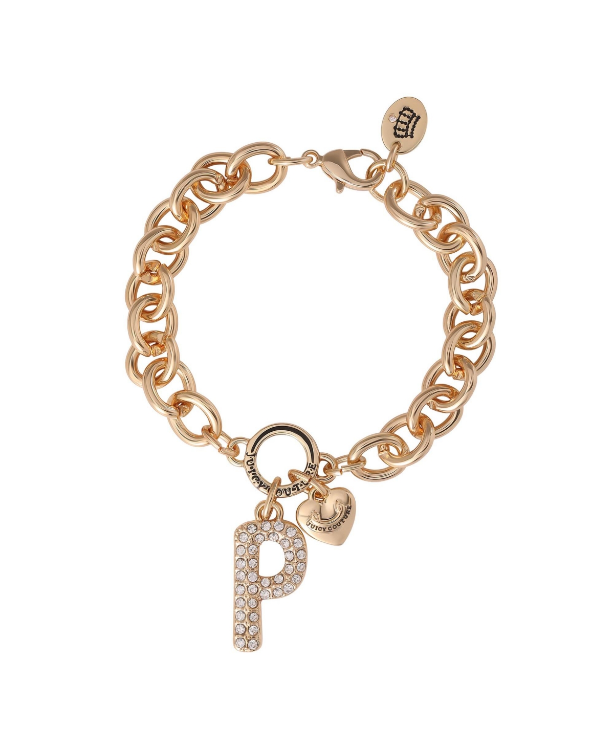 Click here for Juicy Couture Pave Initial Charm Bracelet - 7.5 in... prices