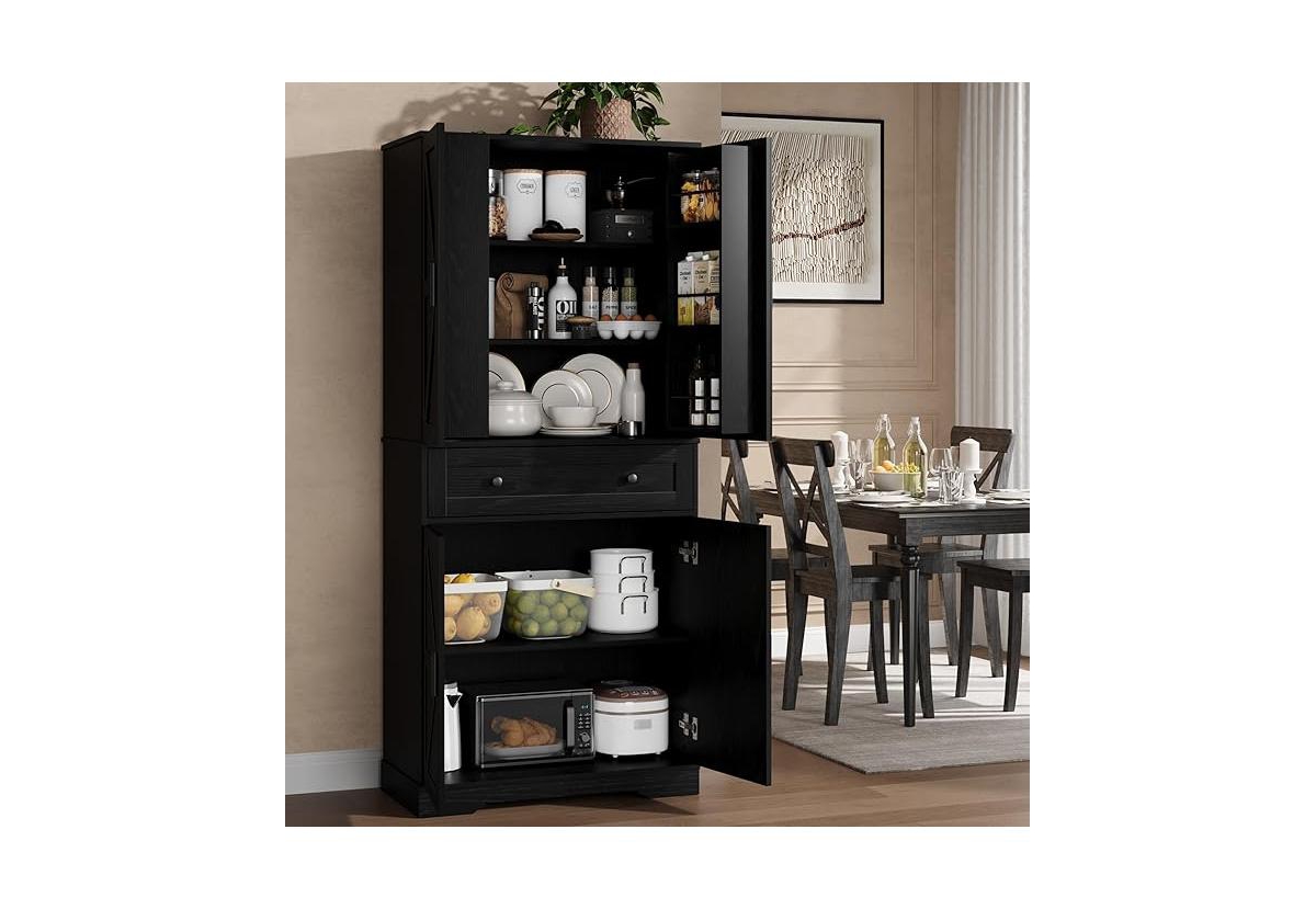 Click here for homfan 71 Kitchen Storage Pantry Cabinet  4-Door F... prices