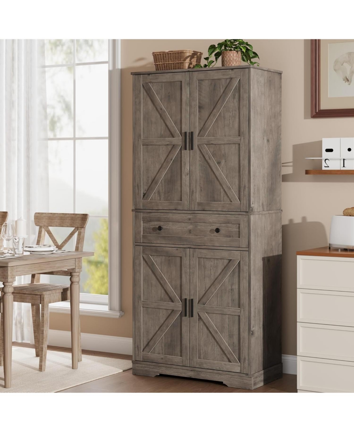 Click here for homfan 71 Kitchen Storage Pantry Cabinet  4-Door F... prices