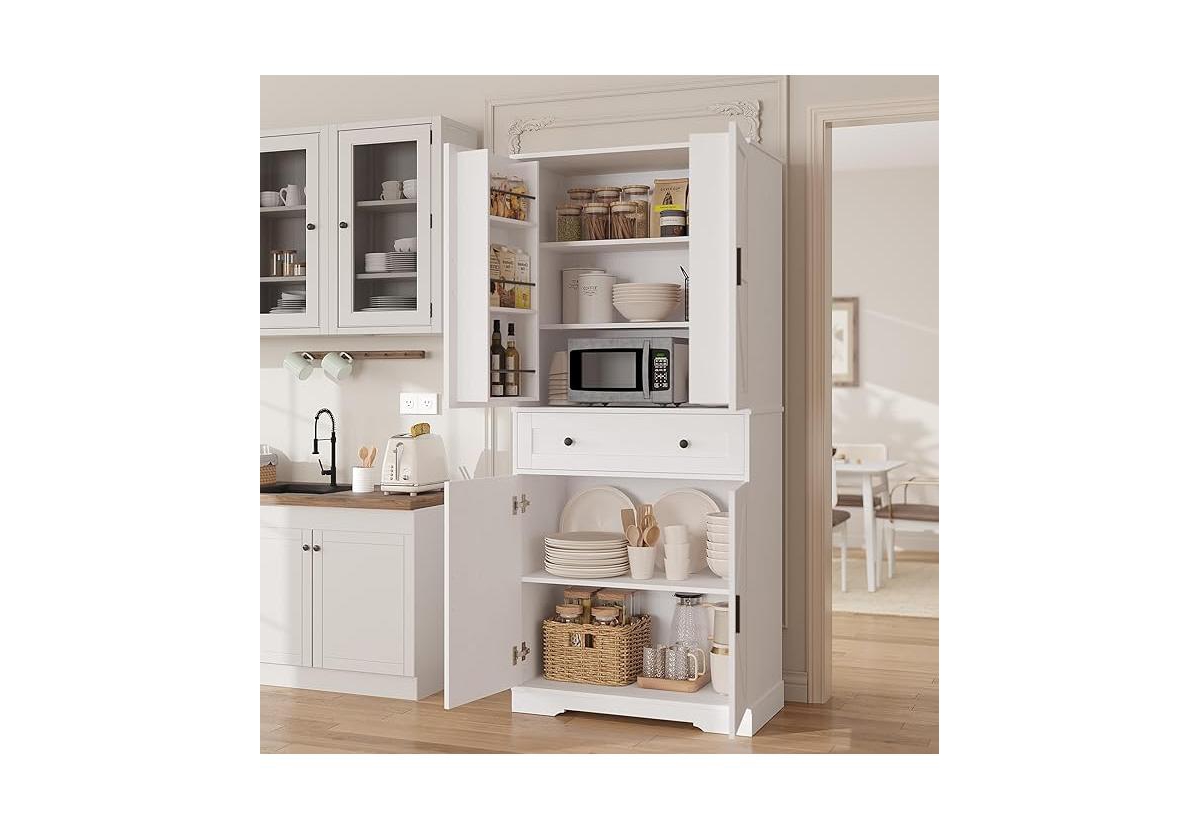 Click here for homfan 71 Kitchen Storage Pantry Cabinet  4-Door F... prices