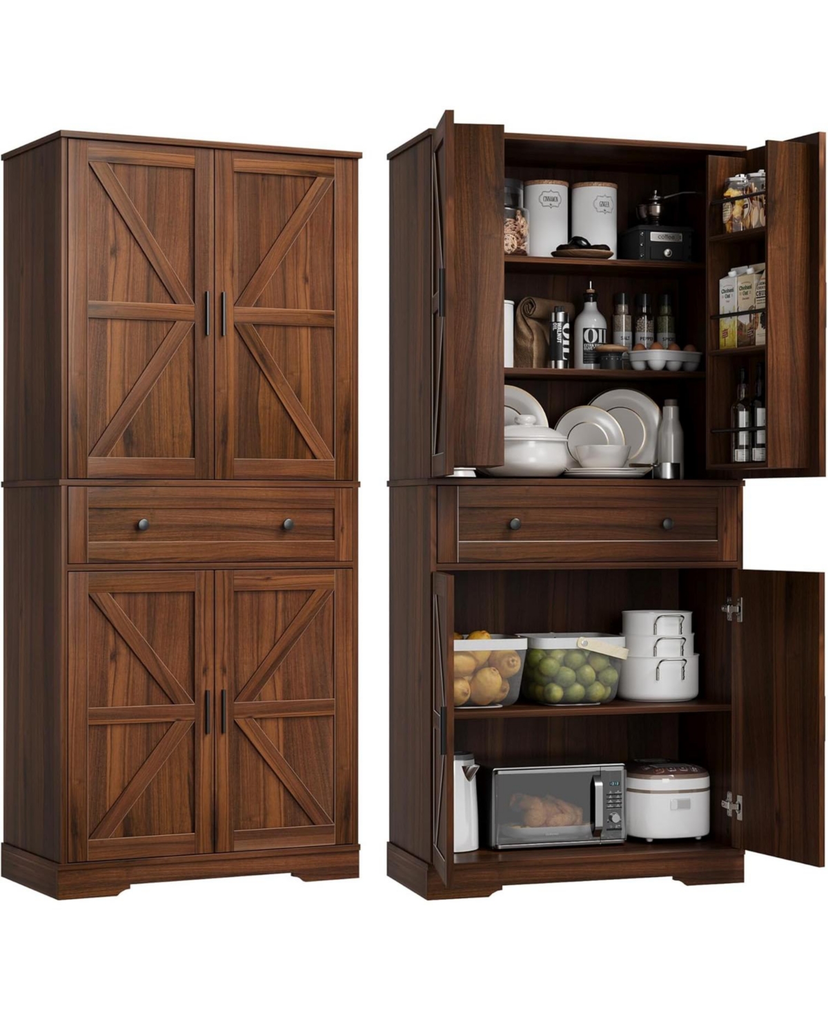 Click here for homfan 71 Kitchen Storage Pantry Cabinet  4-Door F... prices
