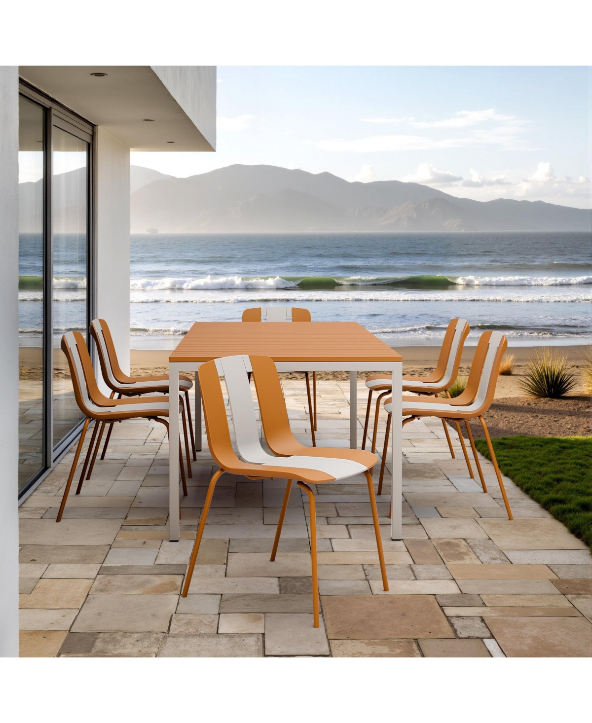 Click here for Mondawe 4 Pack Modern Striped Color Block Chairs P... prices