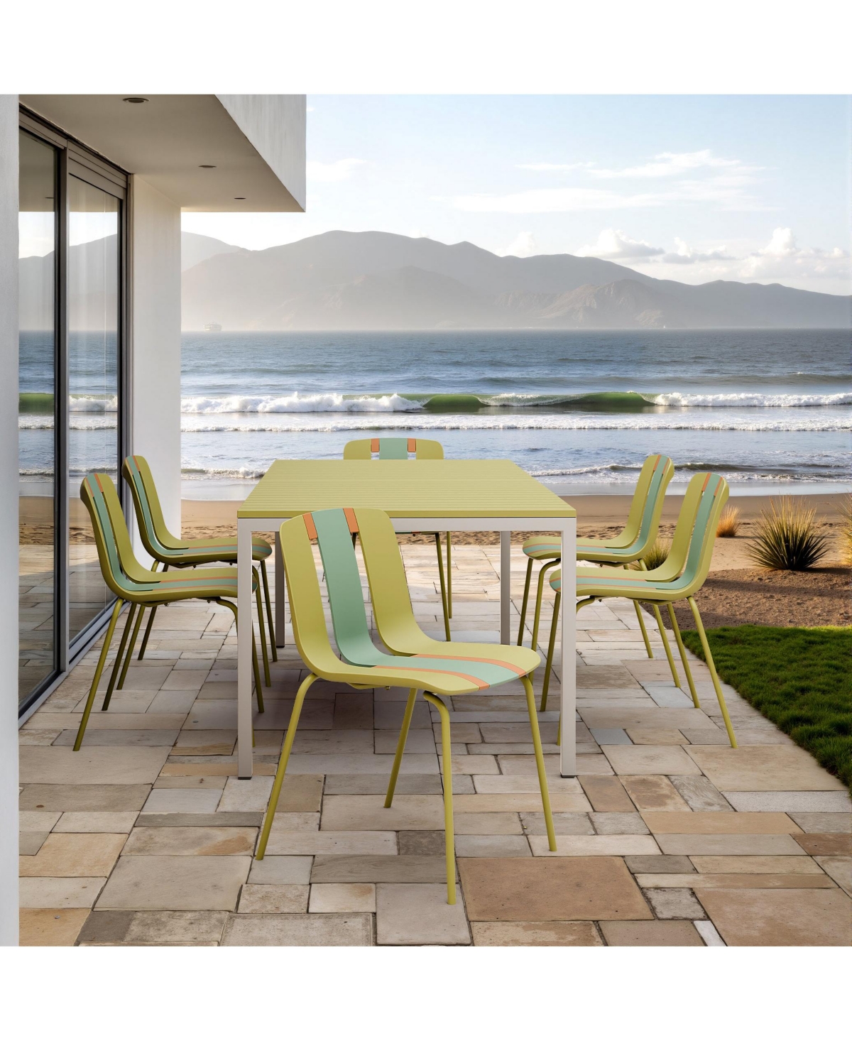 Click here for Mondawe 4 Pack Modern Striped Color Block Chairs P... prices