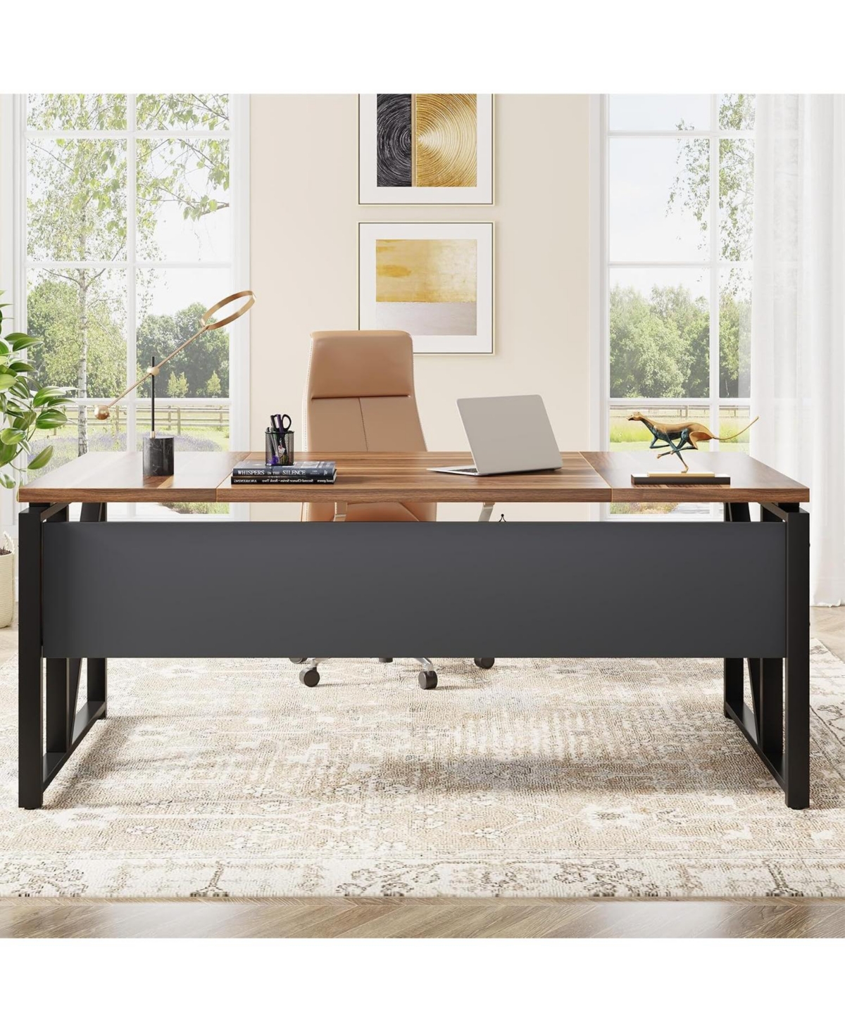 Click here for Tribesigns 63 Computer Desk with Bottom Storage Sh... prices