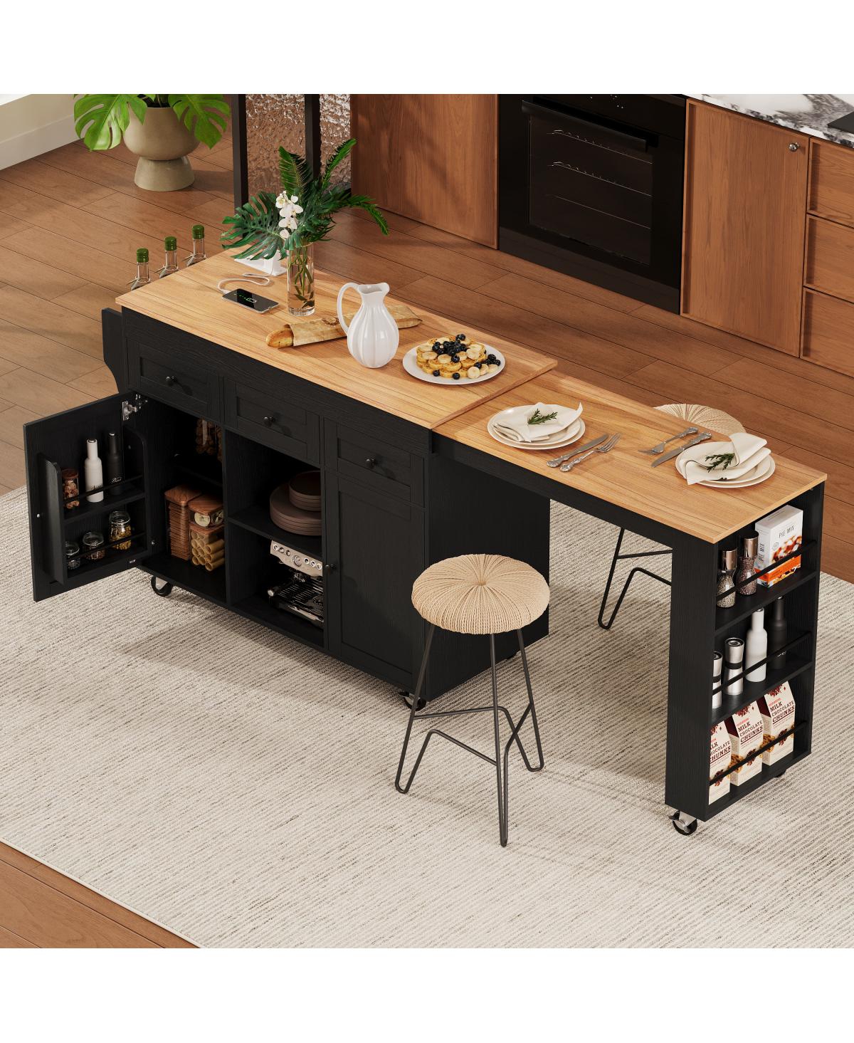 Click here for Streamdale Furniture 85.5 Extendable Kitchen Islan... prices