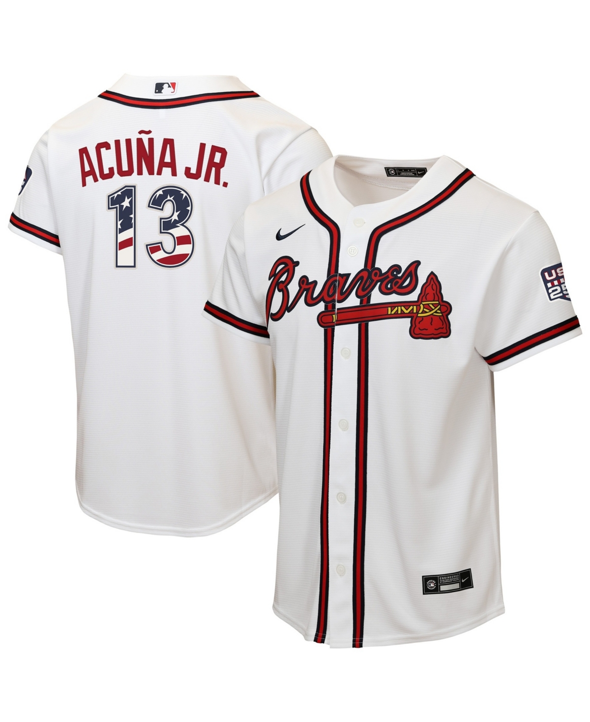 Click here for Nike Big Boys and Girls Ronald Acuna Jr. White Atl... prices
