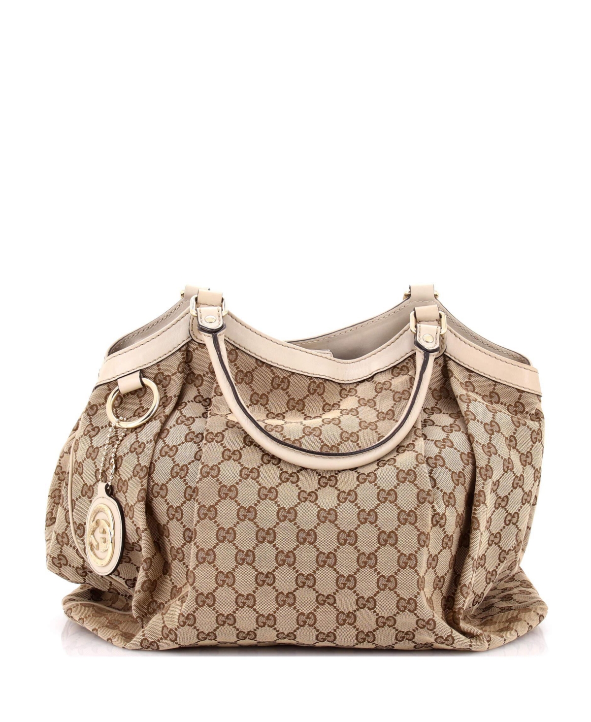 Click here for Pre-Owned Gucci Large Sukey Tote Gg Canvas with Le... prices