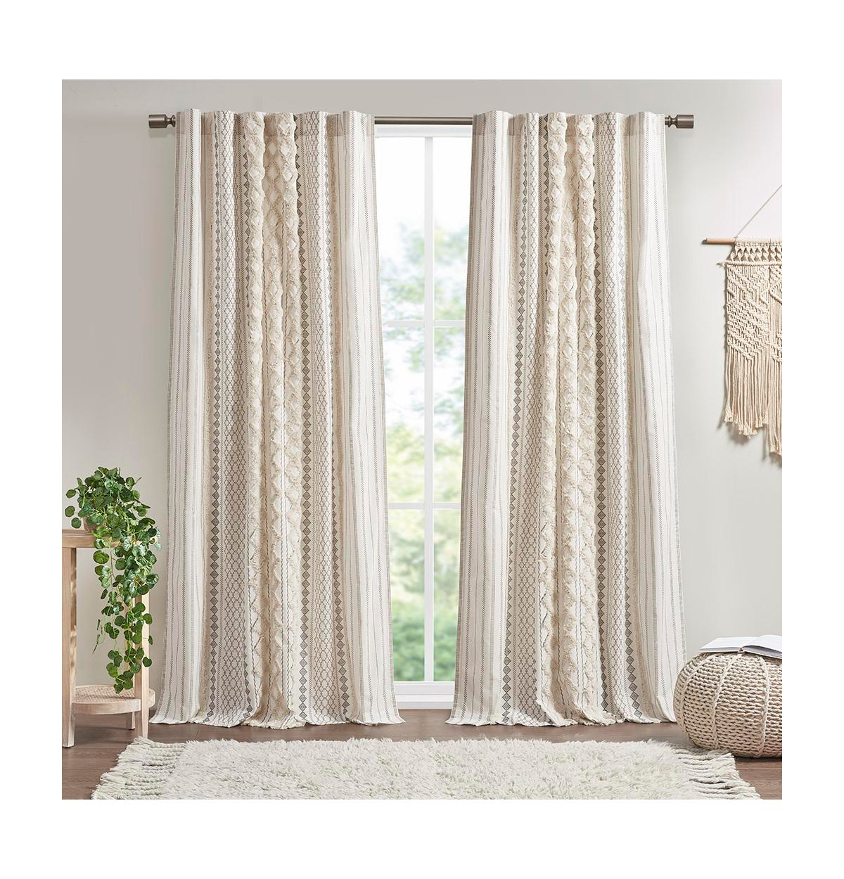 Click here for Avobird Cotton Printed Curtain Panel with Chenille... prices