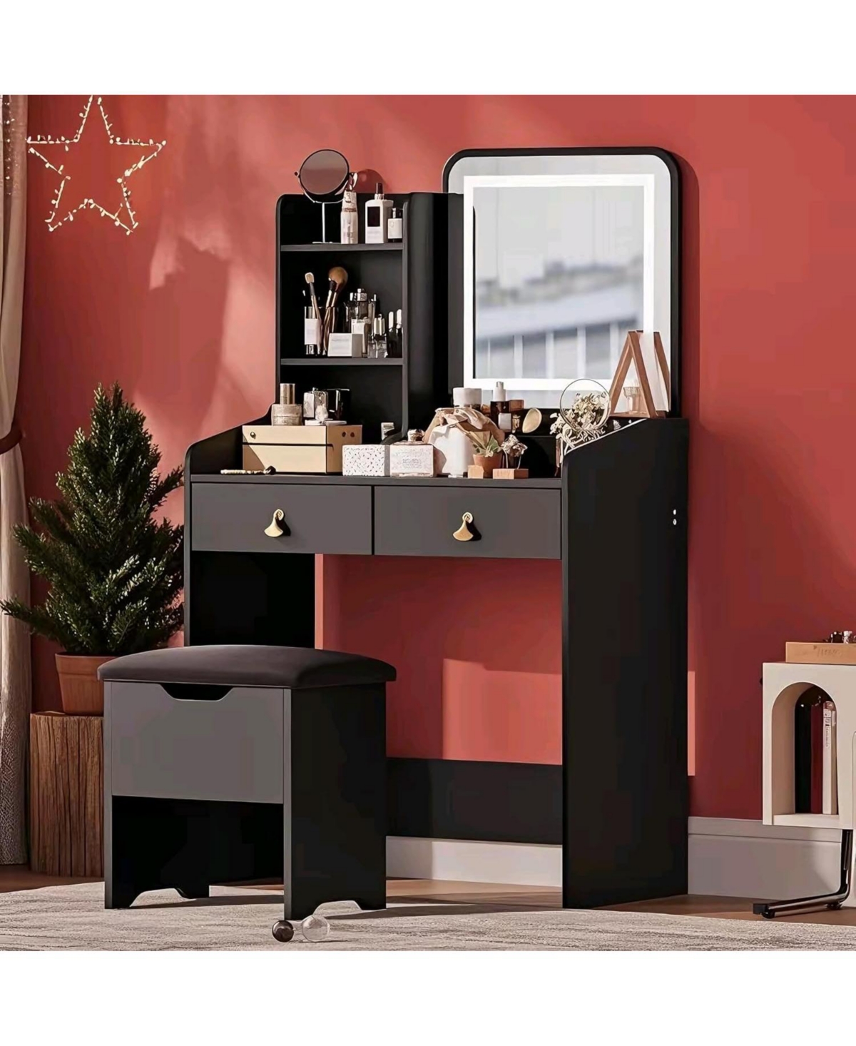 Click here for homfan Makeup Vanity Set with Led Mirror and Light... prices