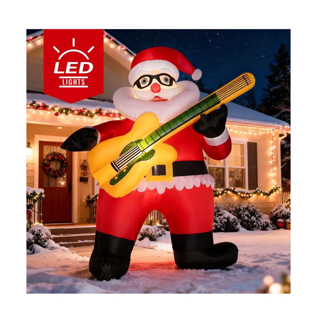 Click here for Gouun 6 feet Inflatable Santa with Guitar and Led... prices