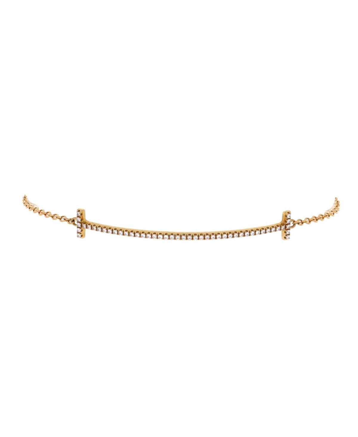 Click here for Pre-Owned Tiffany & Co T Smile Chain Bracelet - 18... prices