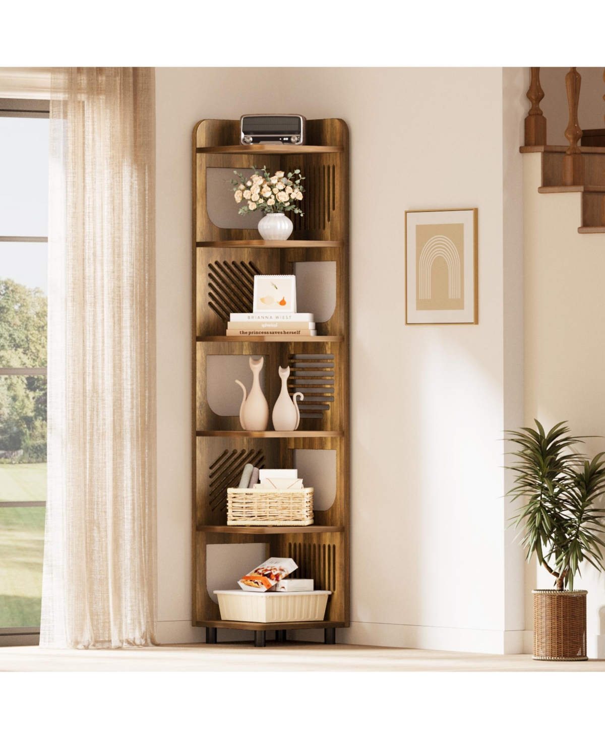 Click here for Tribesigns 6-Tier Tall Corner Shelf  71-Inch Rusti... prices