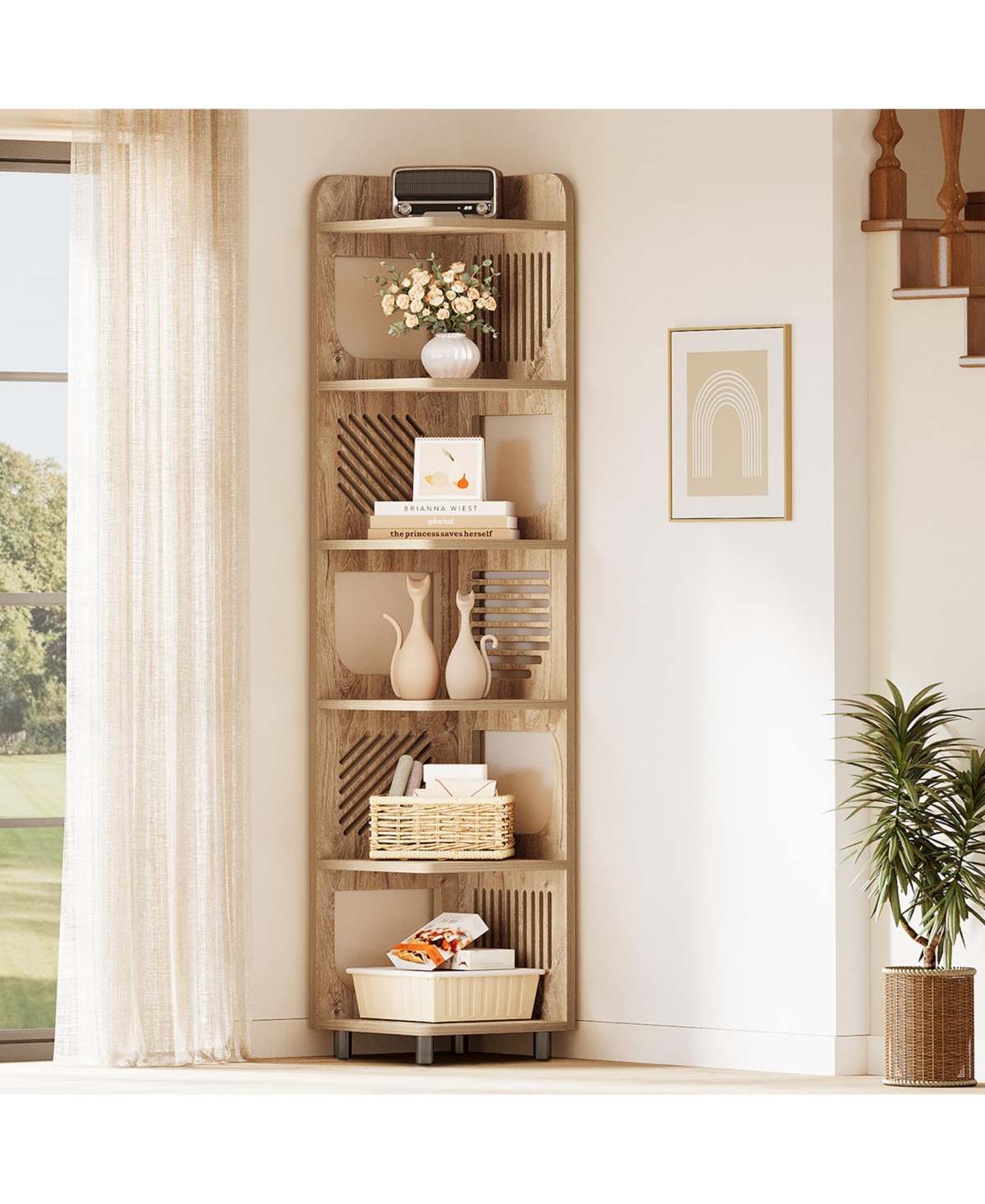 Click here for Tribesigns 6-Tier Tall Corner Shelf  71-Inch Rusti... prices