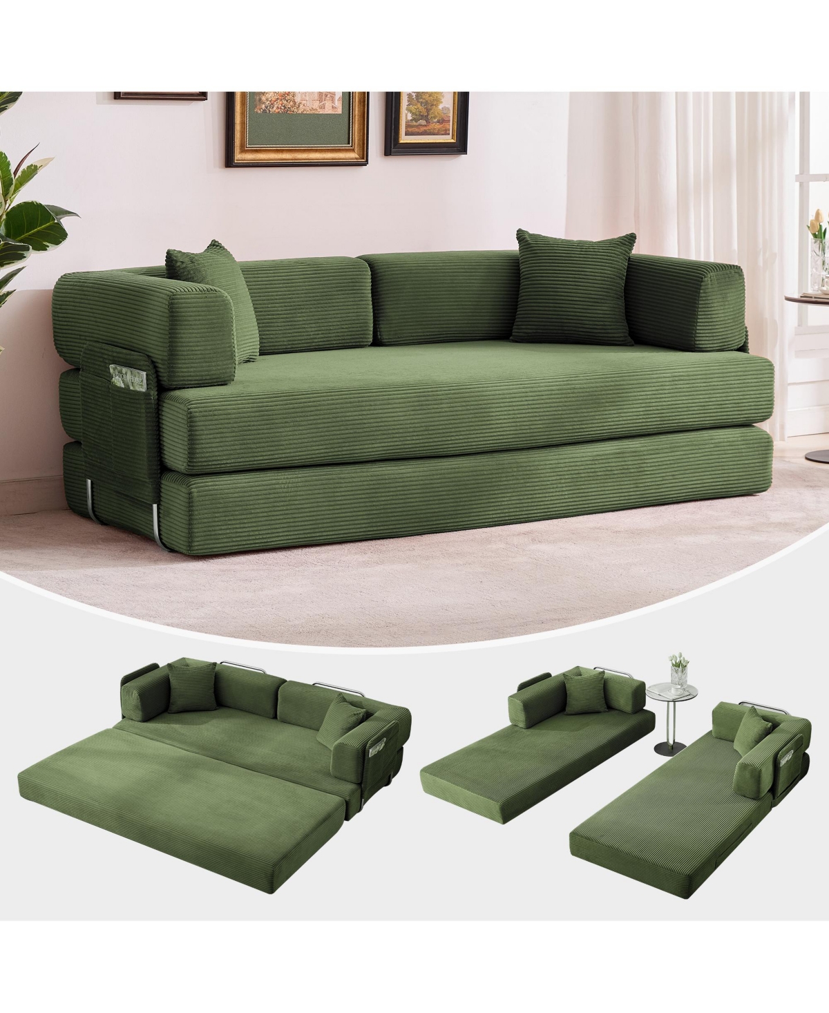 Click here for homfan 5-in-1 Convertible Sofa Bed Oversized Sleep... prices