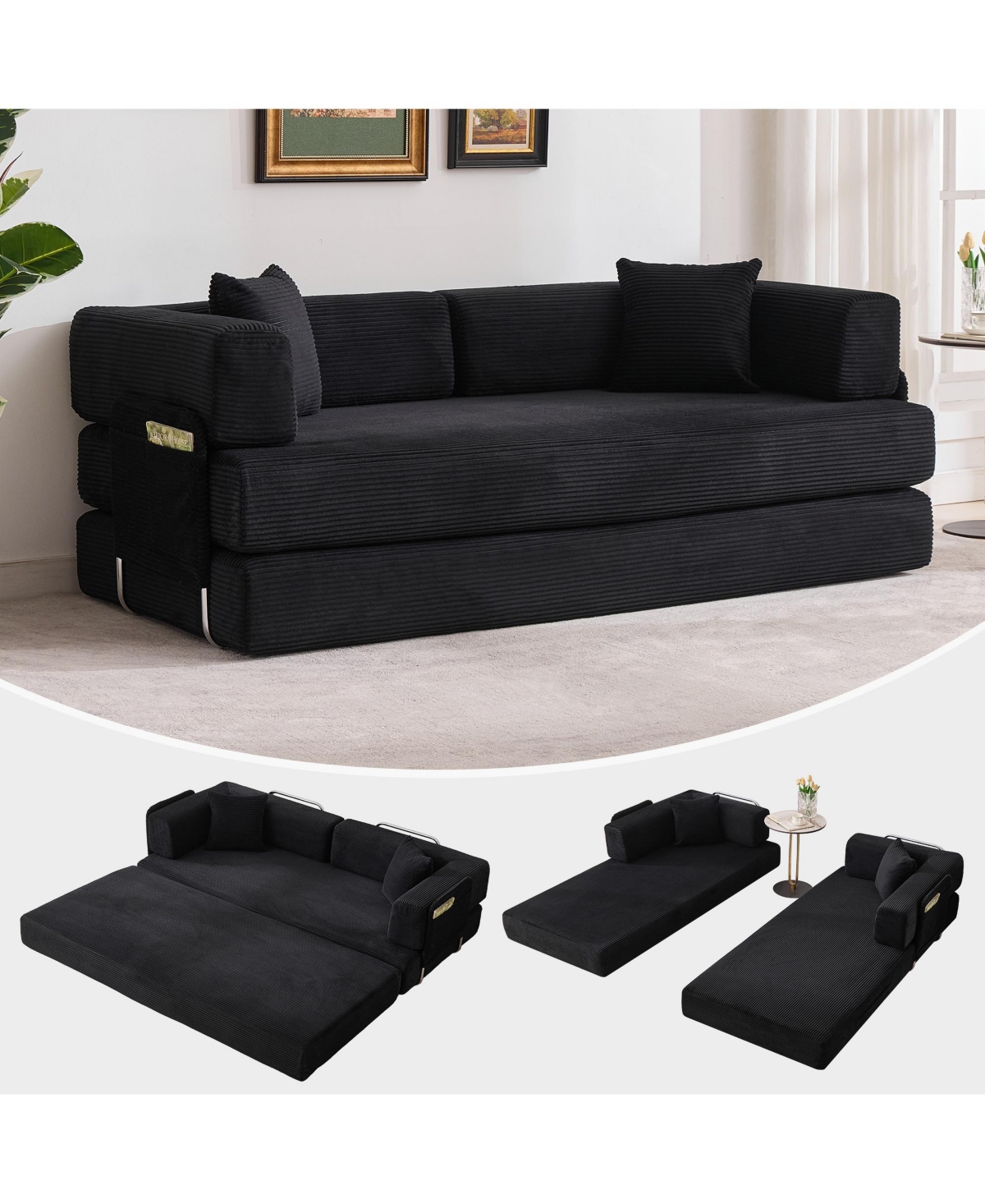 Click here for homfan 5-in-1 Convertible Sofa Bed Oversized Sleep... prices