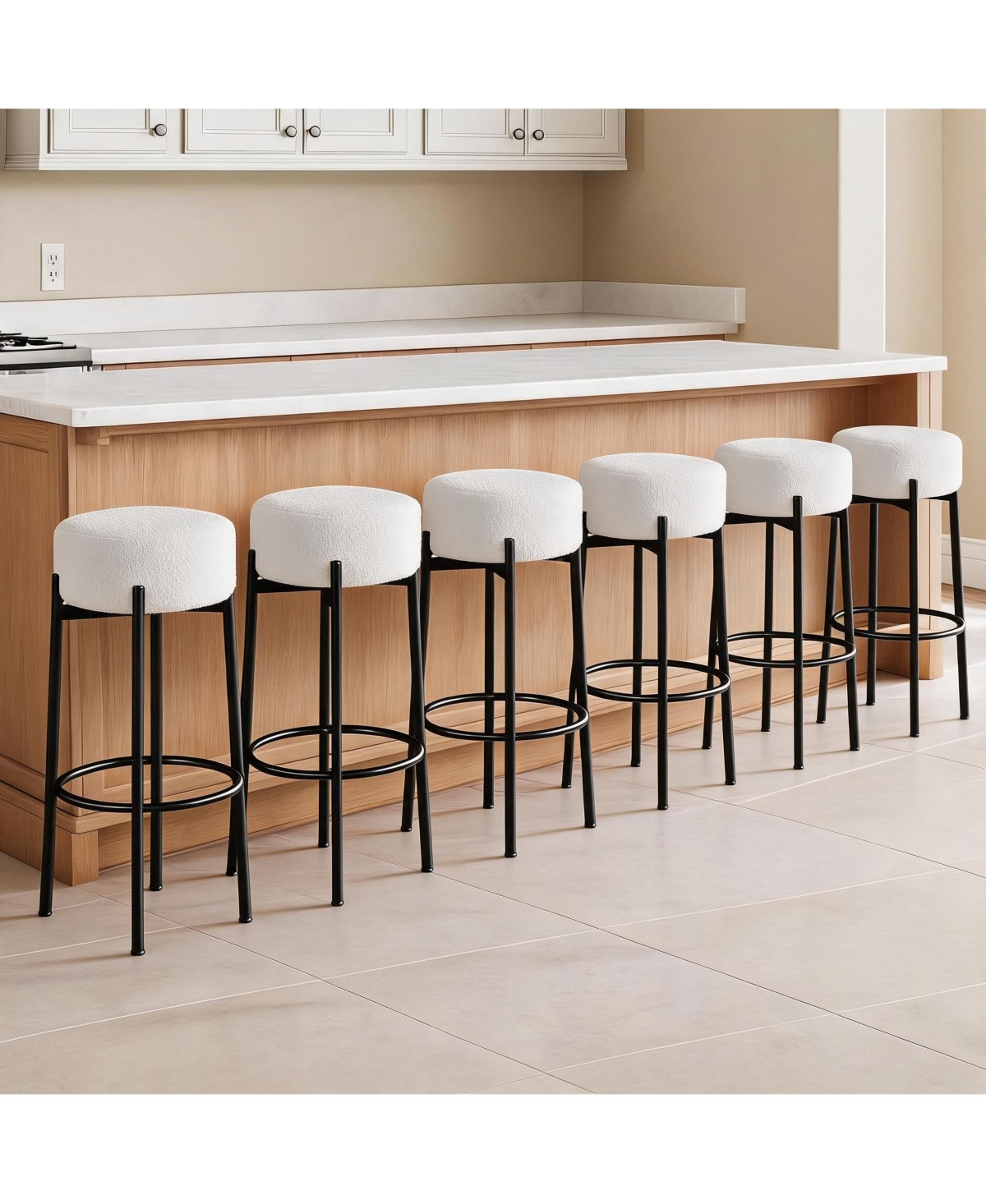 Click here for homfan Counter Height Bar Stool Set with Faux Fur... prices