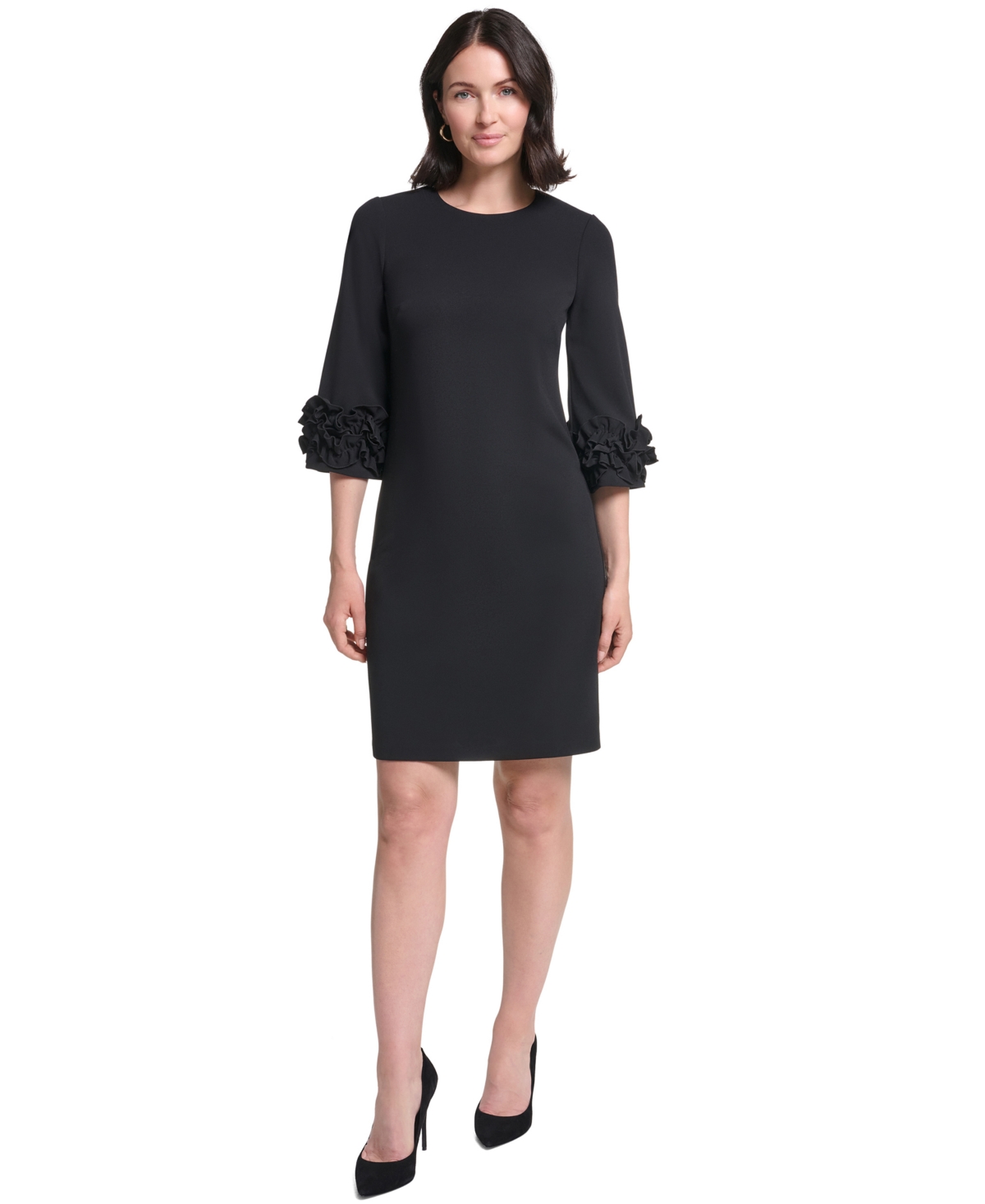 Click here for Jessica Howard Womens Crew Neck Shift Dress - Blac... prices