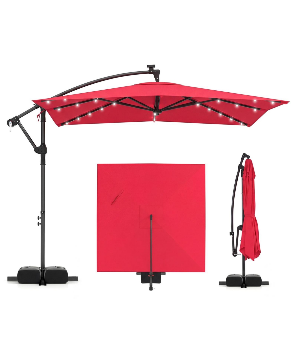 Click here for Sugift 8 x 8 feet Solar Led Square Offset Cantilev... prices