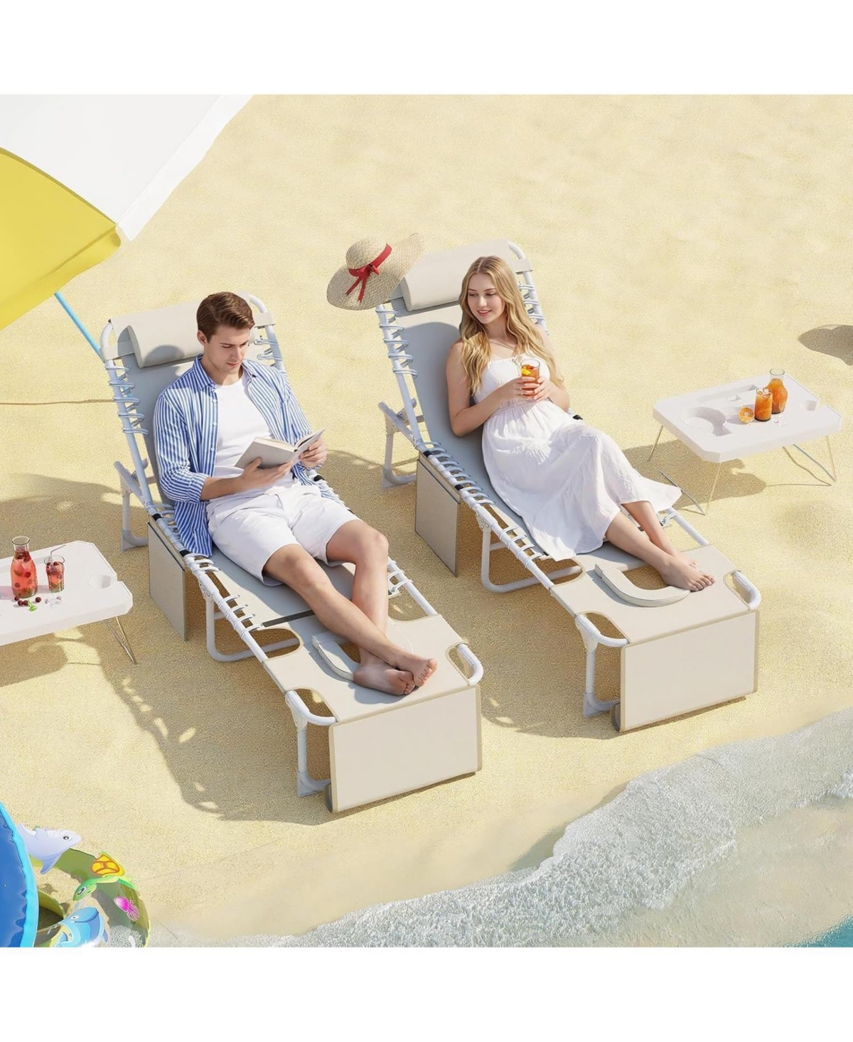 Click here for homfan Set of 2 Tanning Chair with Face Hole 3-in-... prices