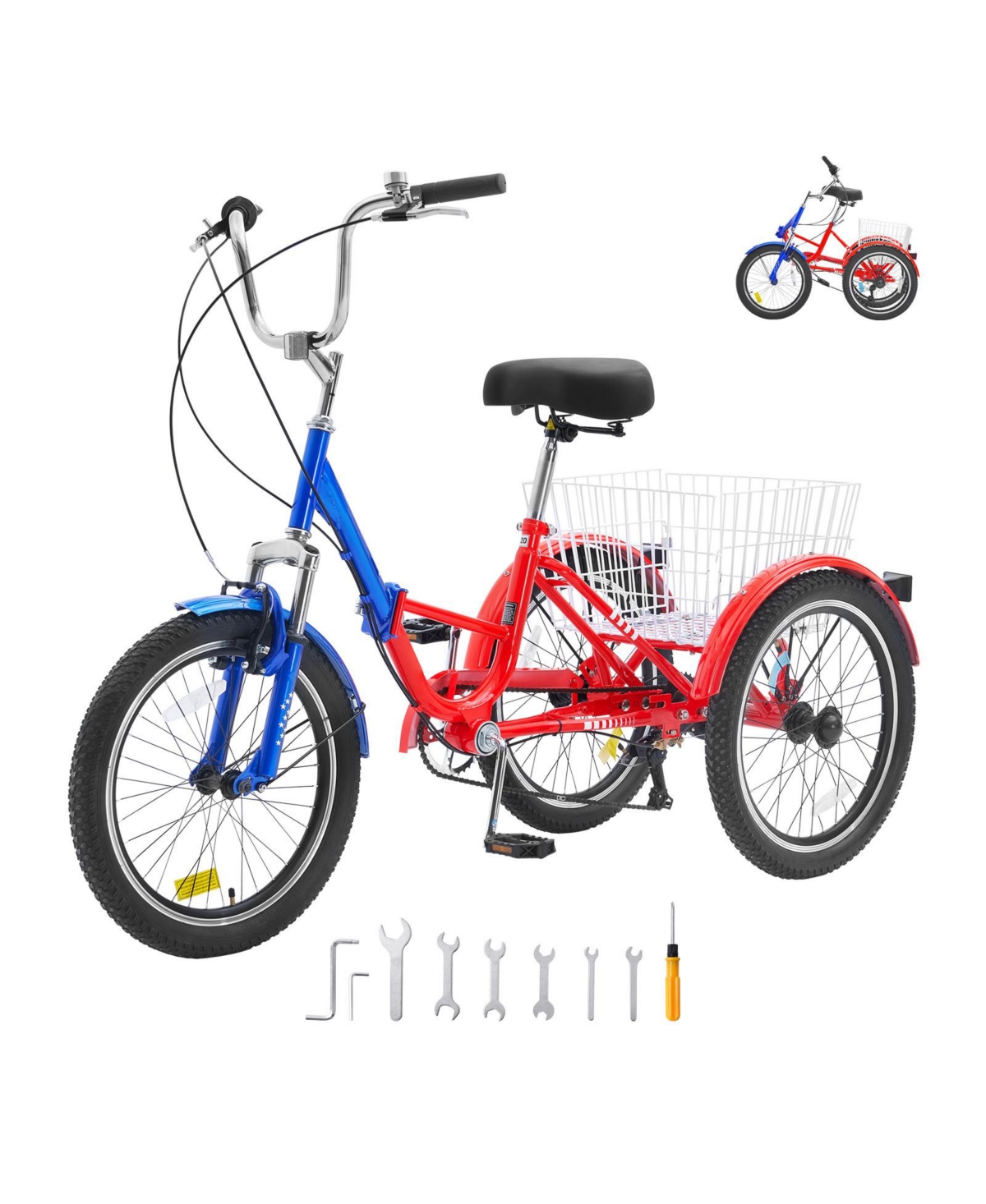 Click here for Vevor Folding Adult Tricycle 7-Speed Adult 3 Wheel... prices