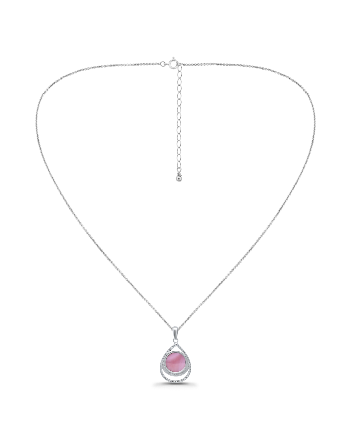 Click here for Macys Pink Shell Inlay Fine Silver-Plated Teardrop... prices