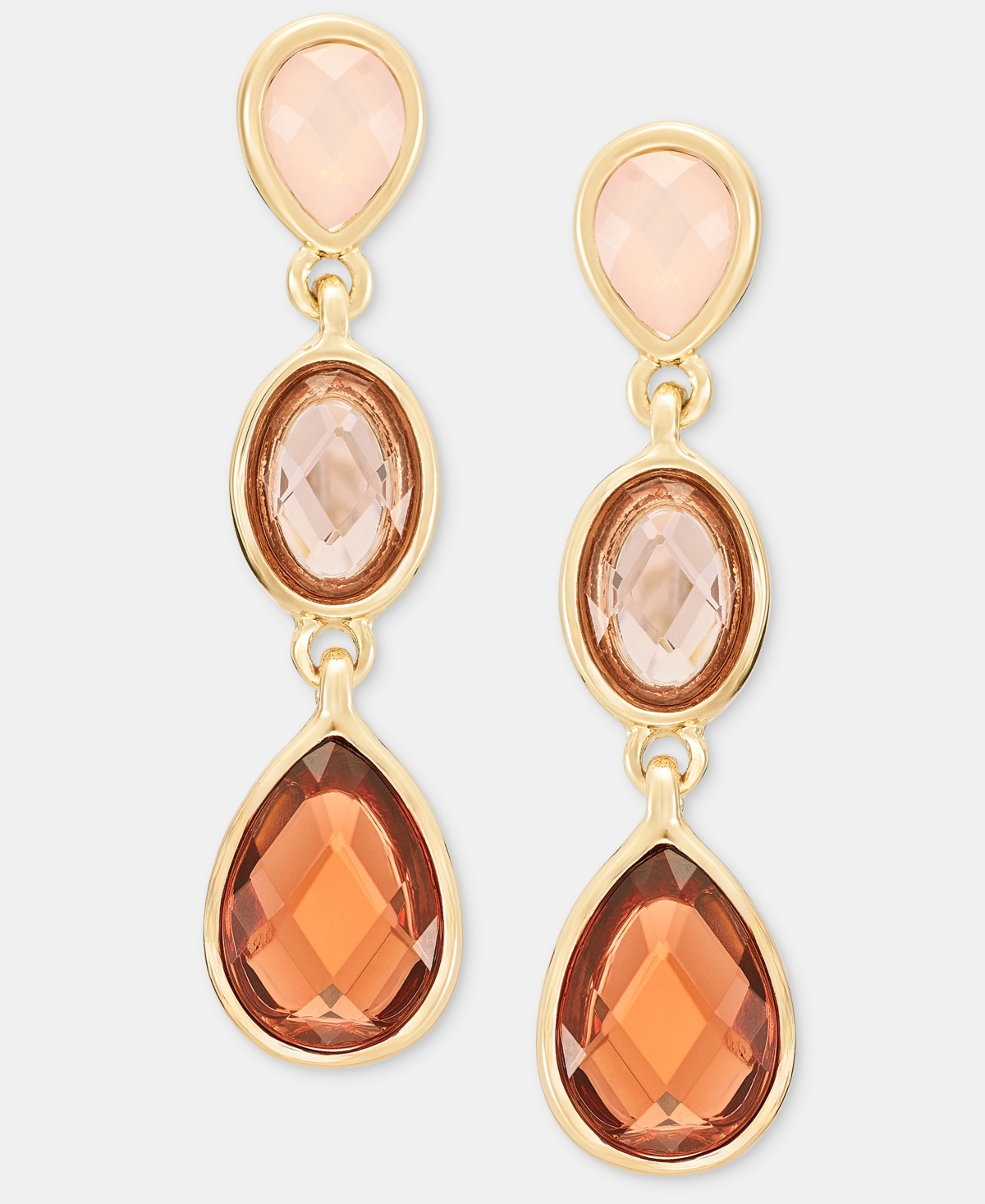 Click here for Anne Klein Faceted Stone Linear Drop Earrings - Mu... prices