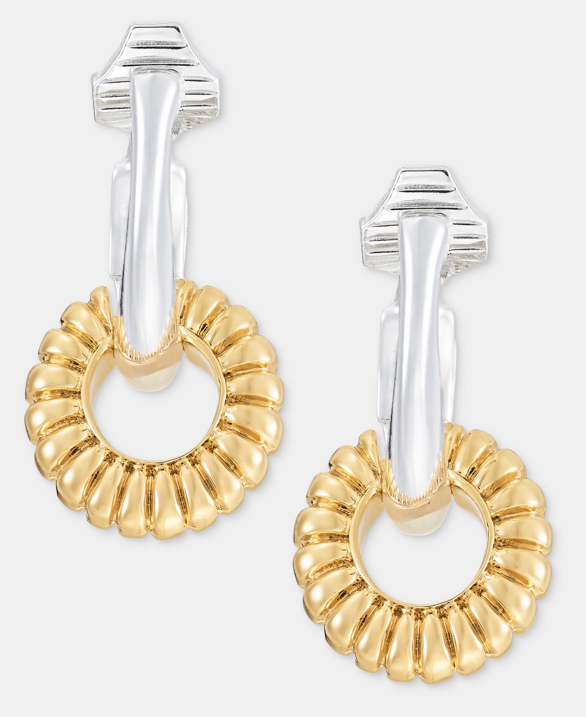 Click here for Anne Klein Rondelle Charm Clip-On Hoop Earrings -... prices