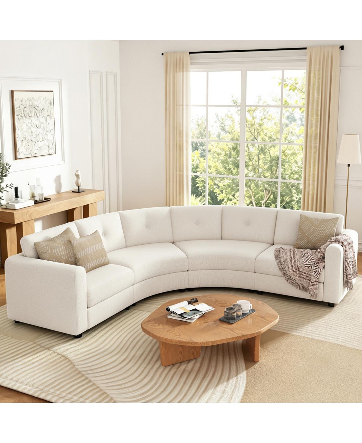 Click here for Streamdale Furniture 4-Piece Upholstered Curved Mo... prices