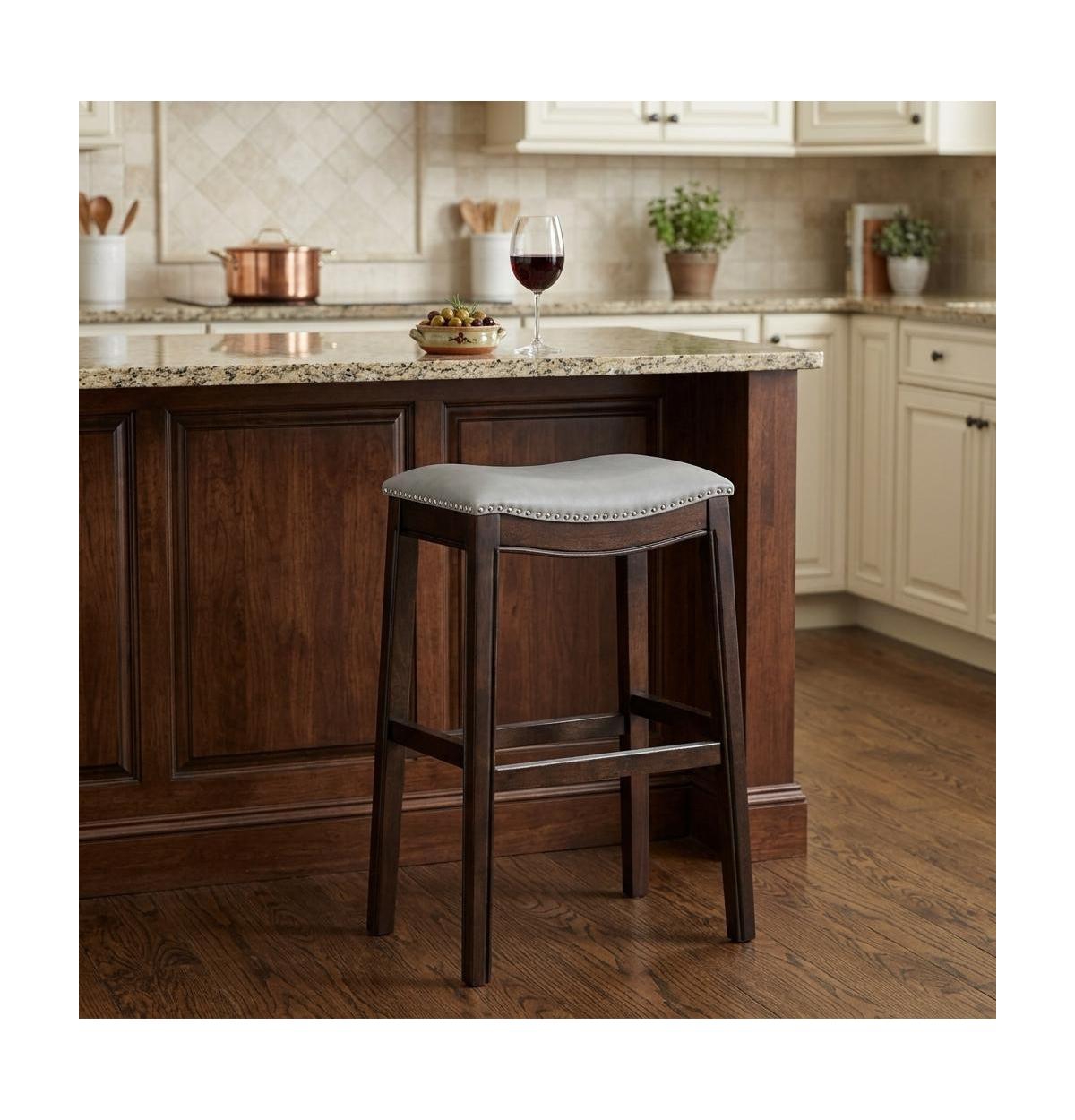 Click here for HomeRoots 26 Faux Leather and Solid Wood Backless... prices