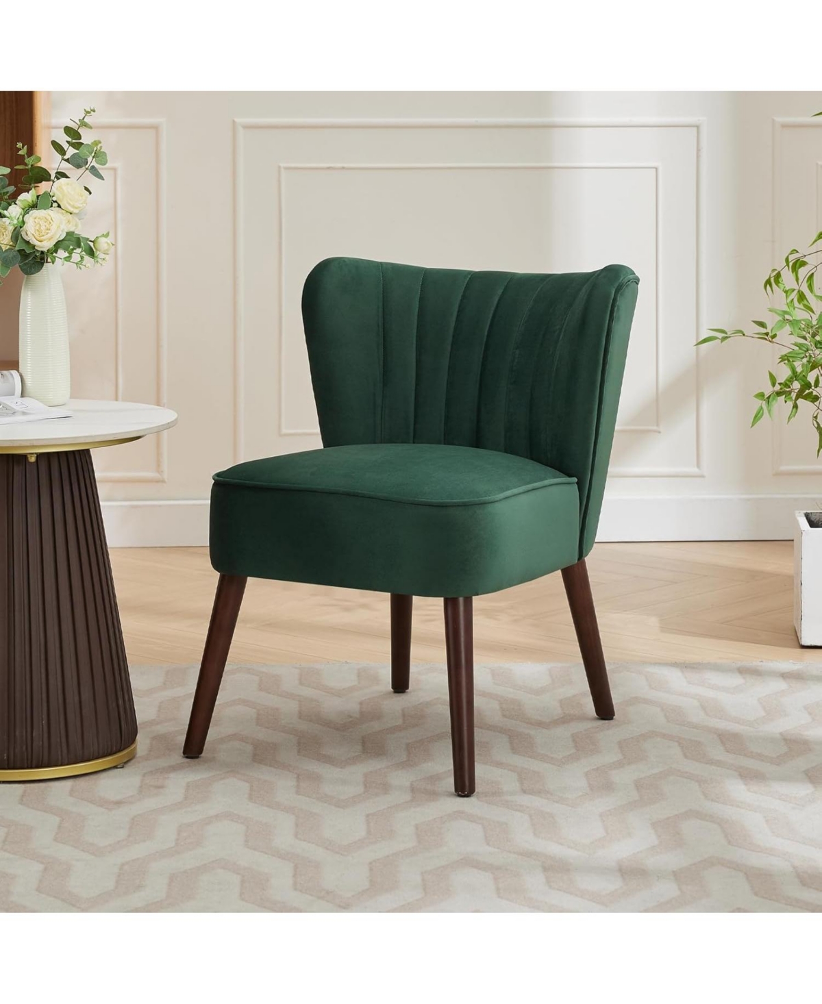 Click here for gaomon Modern Velvet Accent Chair with Wood Legs -... prices