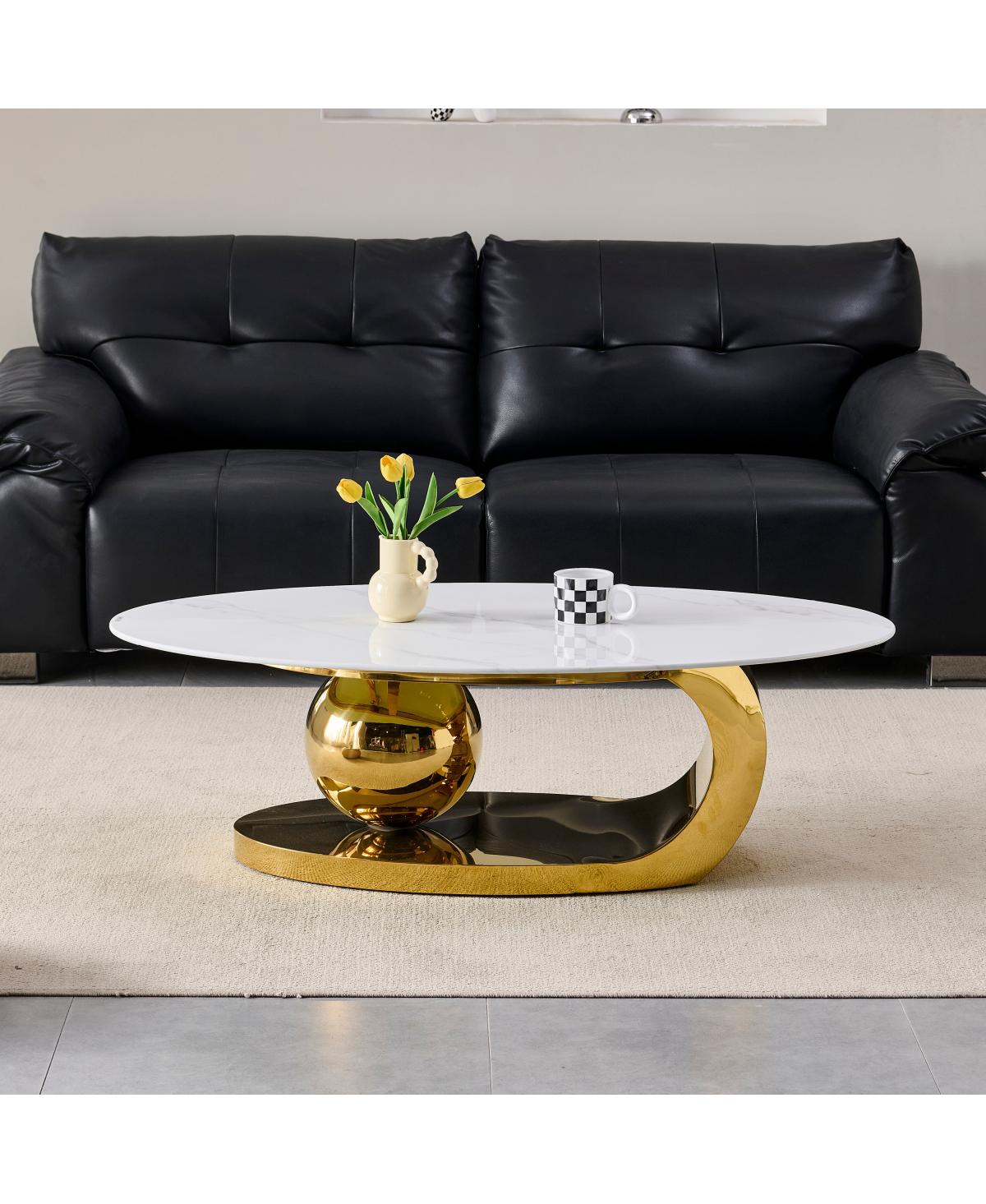 Click here for Streamdale Furniture 51.2 Oval Faux Marble Coffee... prices