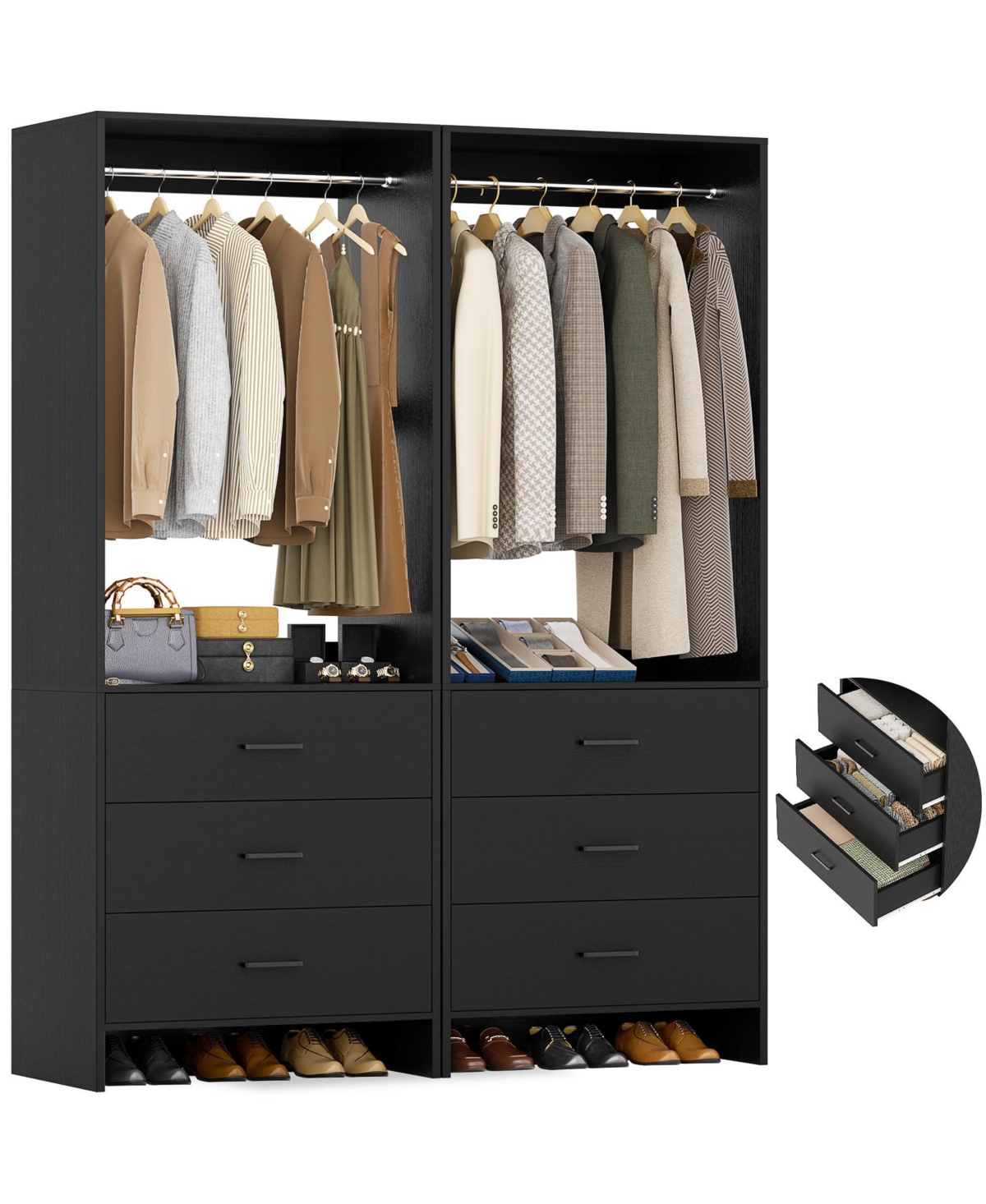 Click here for Aheaplus 48-In Closet Organizer System with Wooden... prices