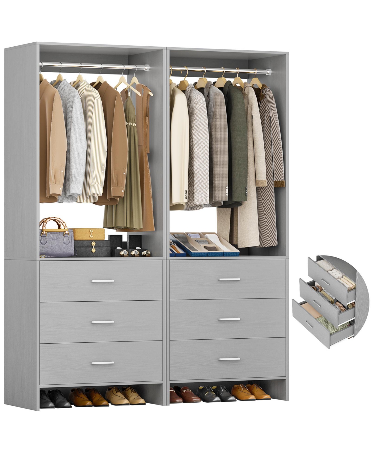 Click here for Aheaplus 48-In Closet Organizer System with Wooden... prices