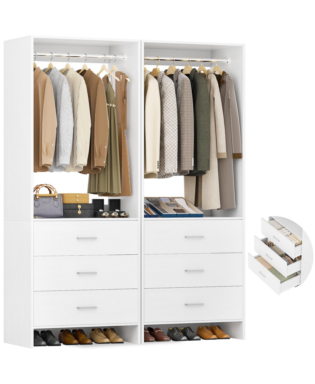 Click here for Aheaplus 48-In Closet Organizer System with Wooden... prices