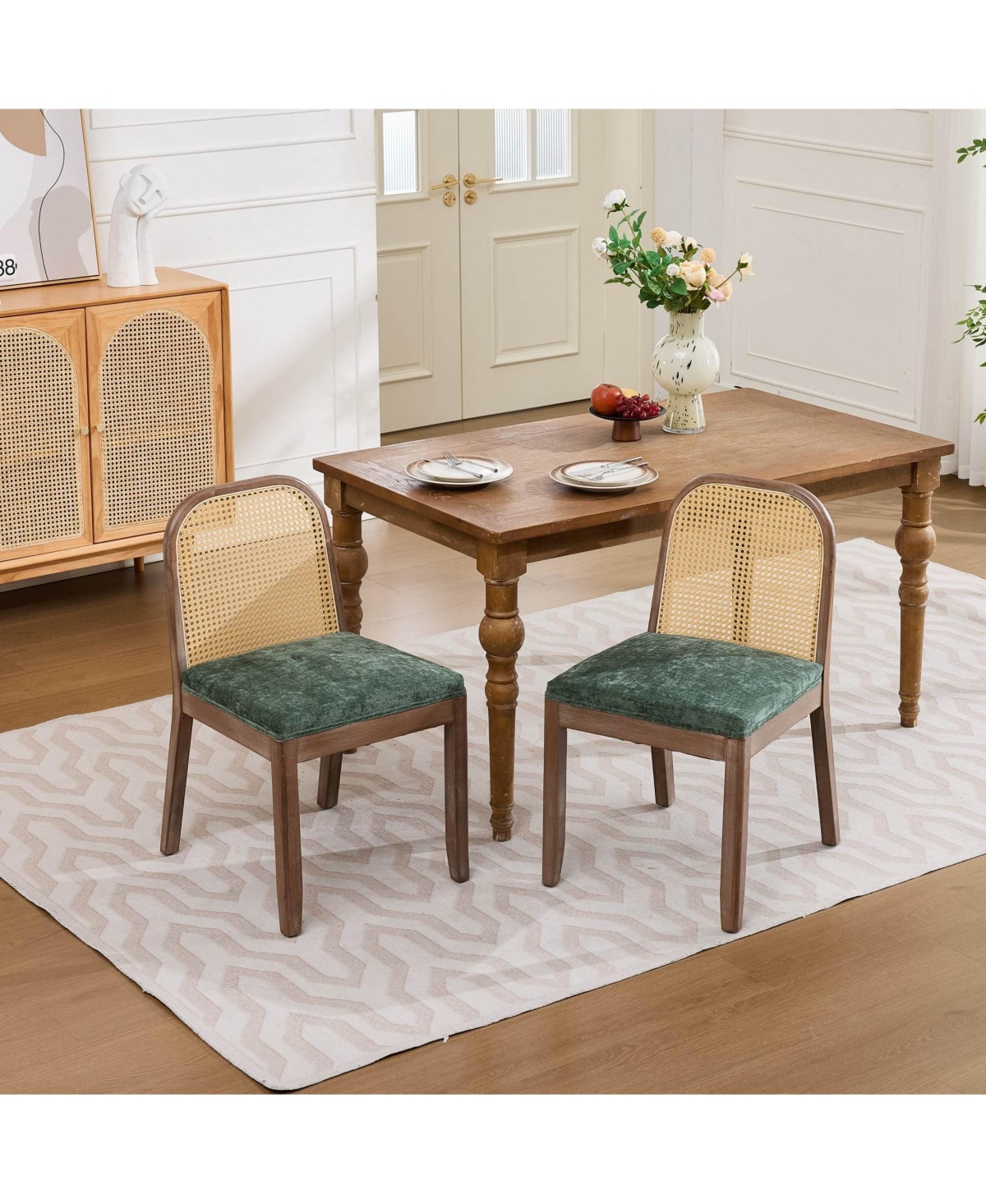 Click here for Maison Boucle Set Of 2 Cane Back Dining Chairs  Cu... prices
