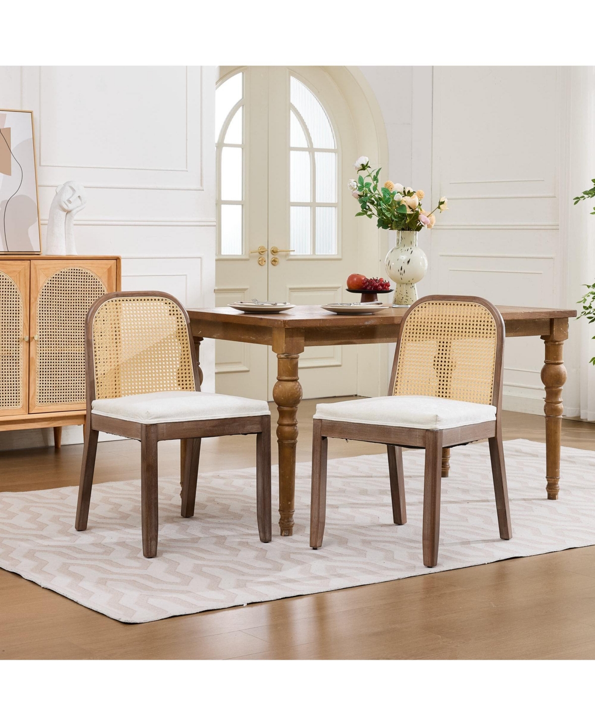 Click here for Maison Boucle Set Of 2 Cane Back Dining Chairs  Cu... prices