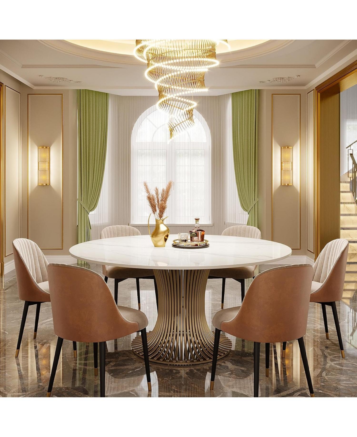 Click here for Tribesigns 59 Sintered Stone Round Dining Table fo... prices