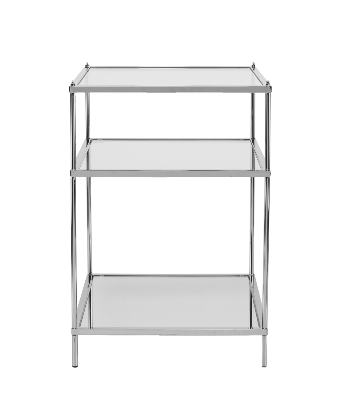 Click here for HomeRoots 27 Silver Mirrored Glass And Iron End Ta... prices