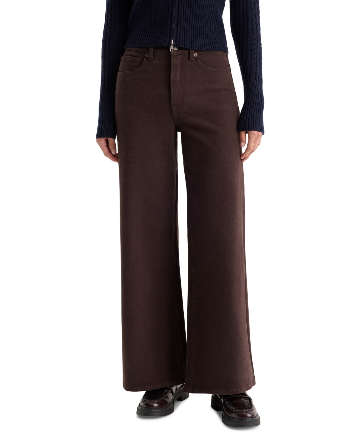 Click here for Good American Womens High-Rise Palazzo Wide-Leg An... prices