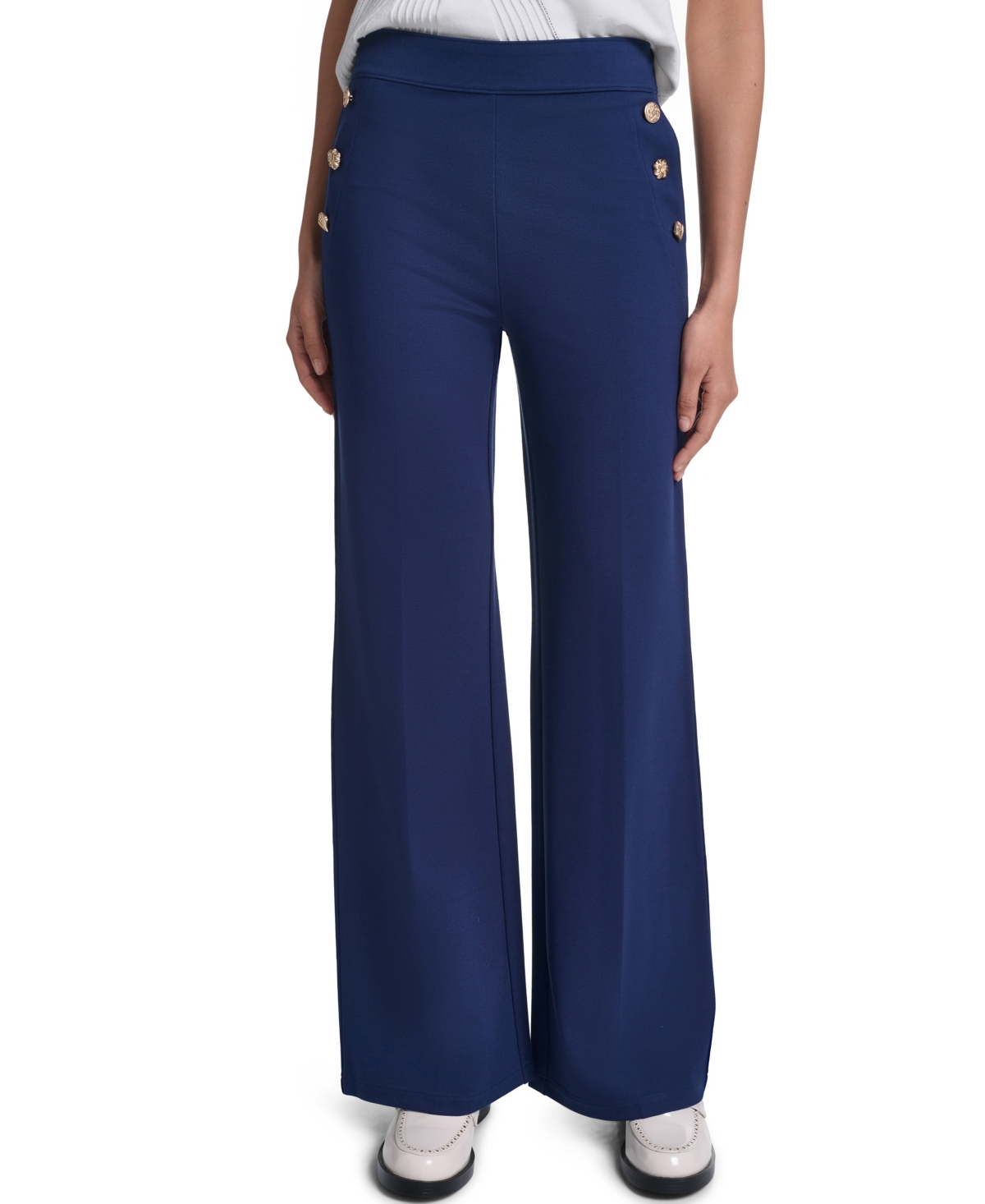 Click here for Karl Lagerfeld Paris Womens Side-Button Wide-Leg P... prices