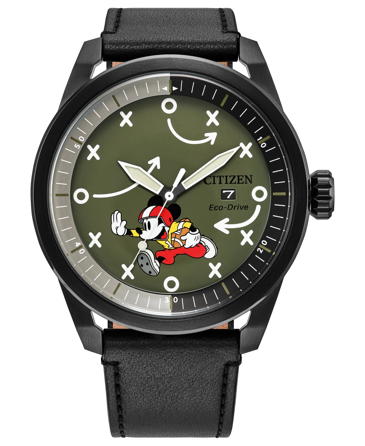 Click here for Citizen Mens Mickey Mouse Touchdown Black Leather... prices