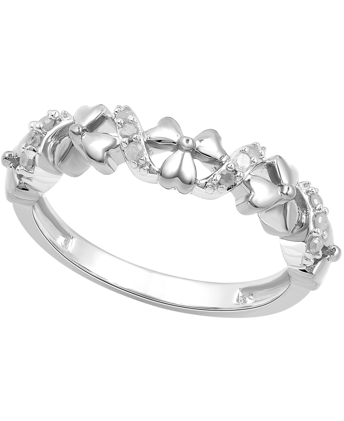 Click here for Diamond Flower Ring (1/10 ct. t.w.) in Sterling Si... prices